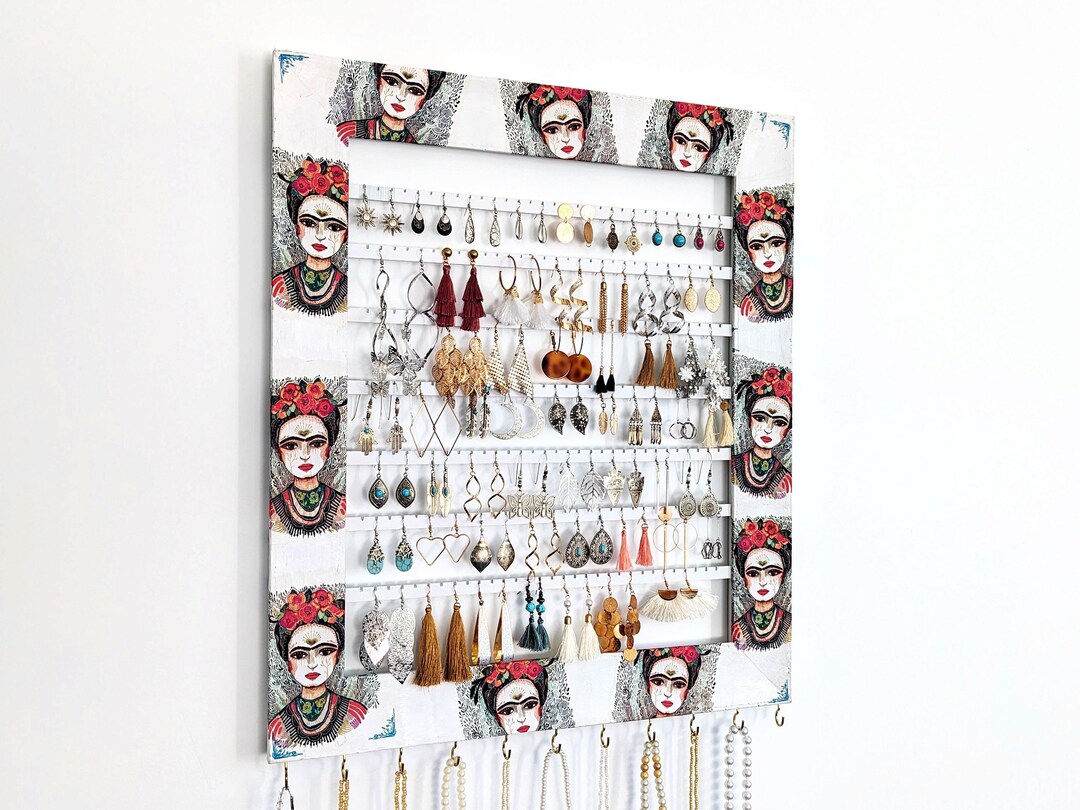 Extra Large Earring Display Wall/ Wall Mounted Jewelry Holder/ Jewelry ...
