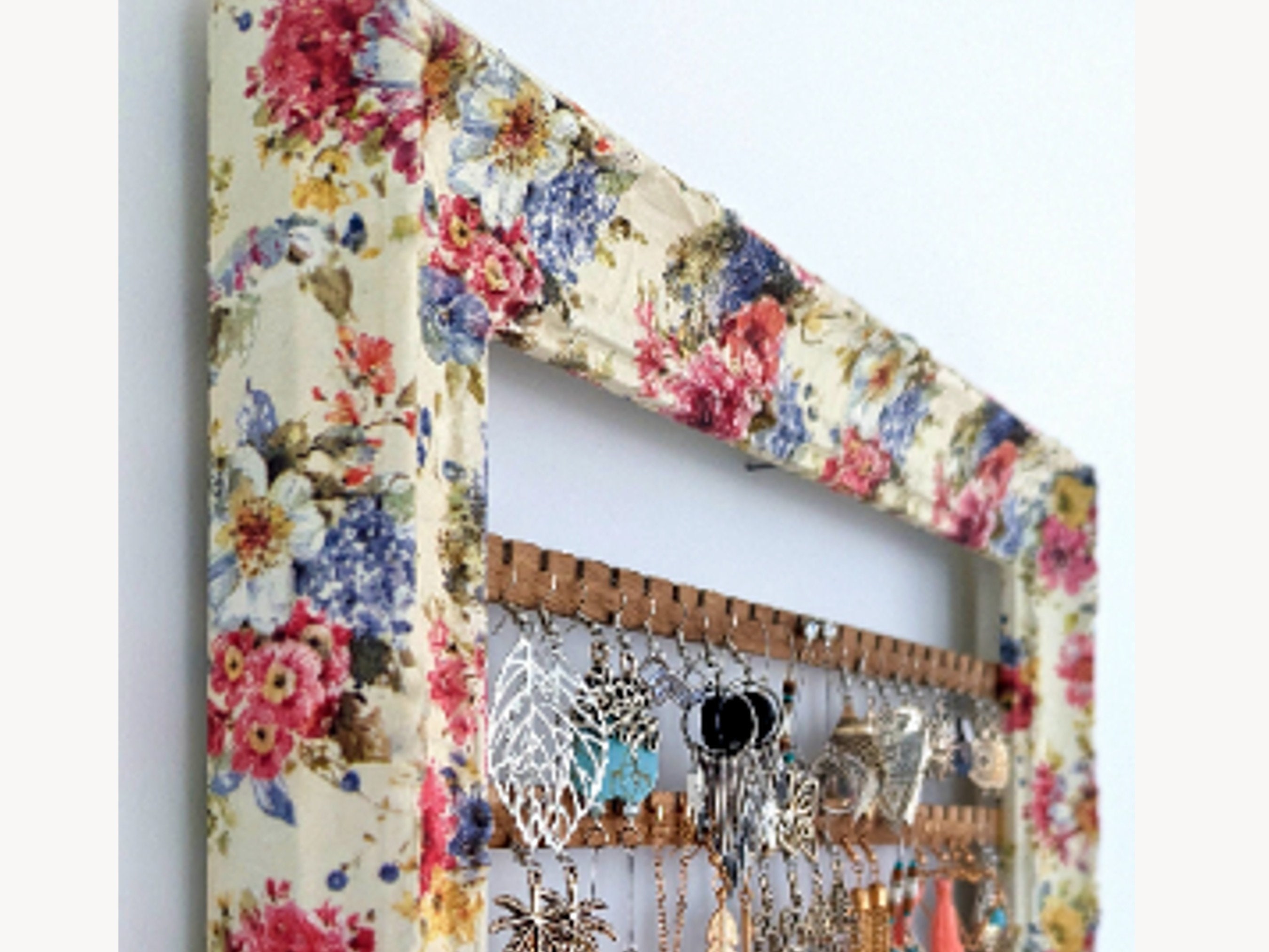 Floral Hanging Jewelry Display/ Framed Jewelry Organizer/ Wall - Etsy