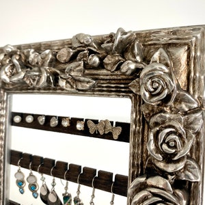 Free Standing Earring Holder, Silver Earring Organizer, Tabletop ...