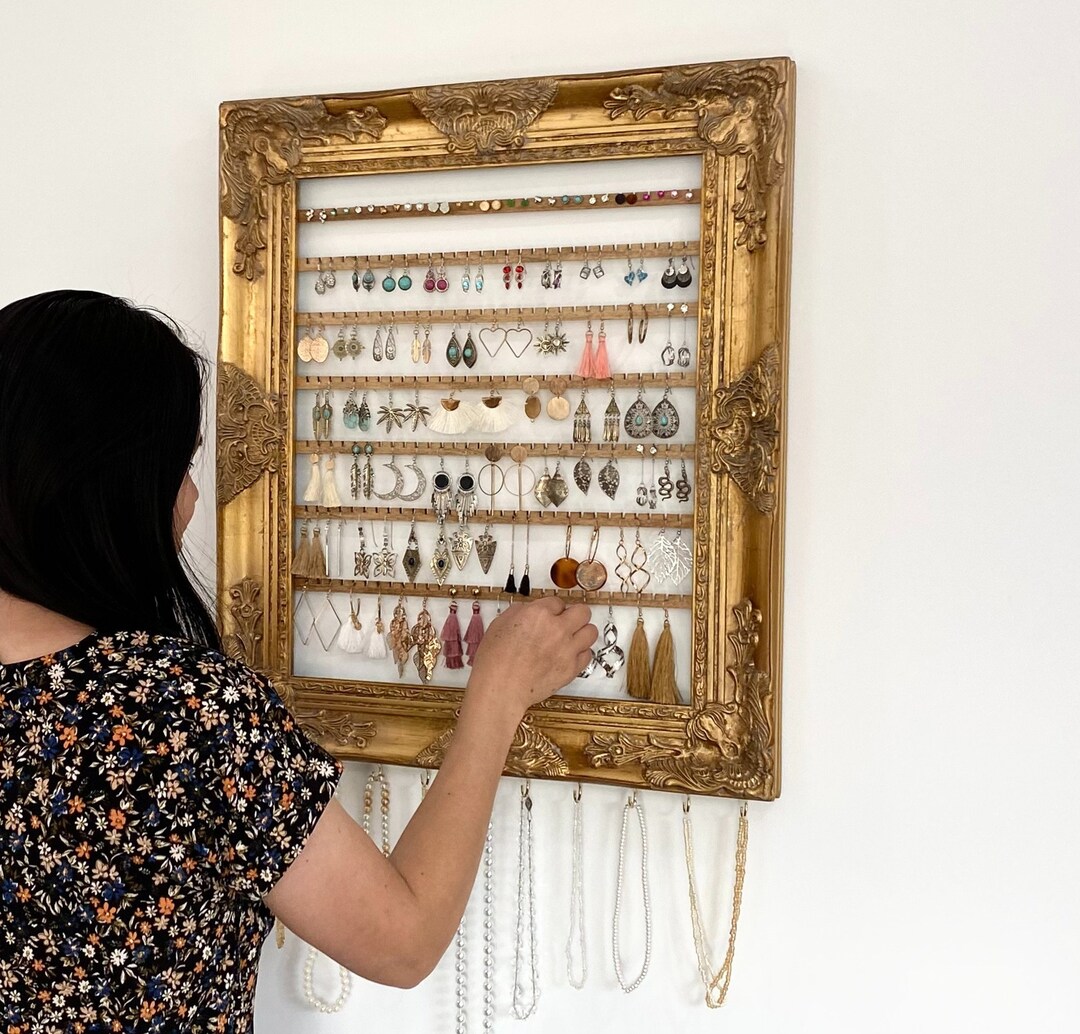 Extra Large Baroque Style Jewelry Organizer, Hanging Vintage Earring ...