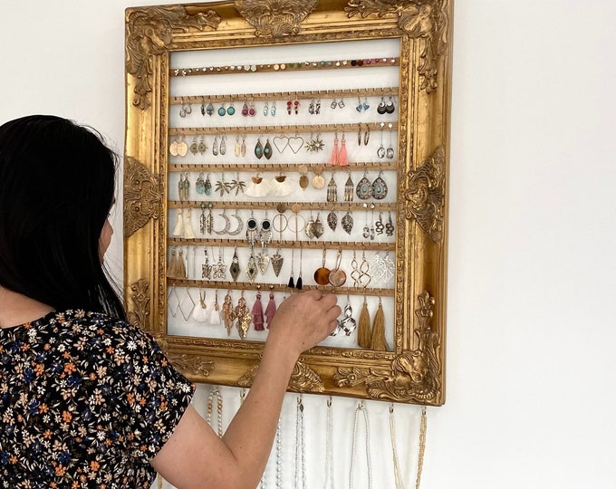 Extra Large Baroque Style Jewelry Organizer, Hanging Vintage Earring ...
