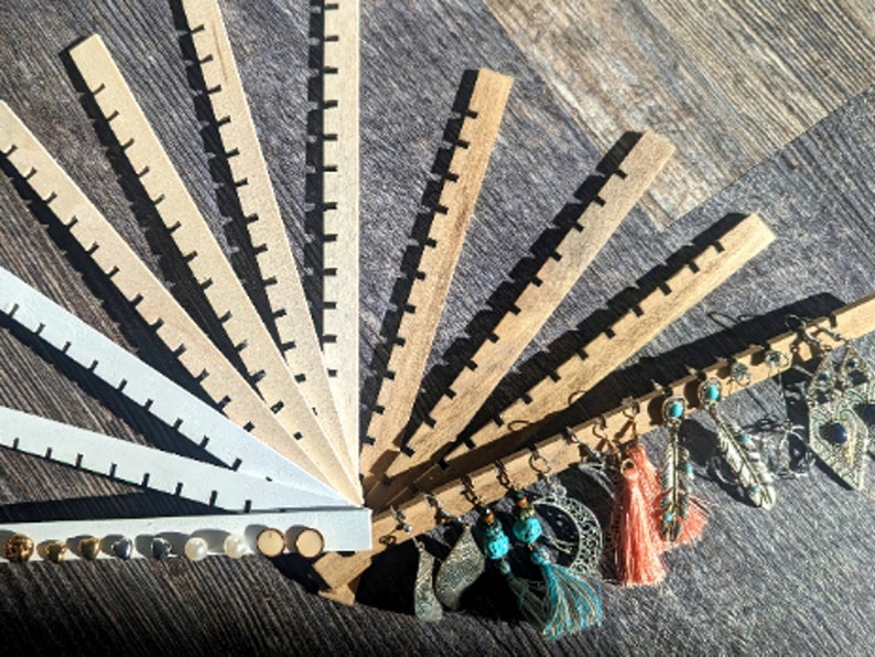 11" Custom Sized Wooden Earring Slats/ Hand Made Earring Holder Slats ...