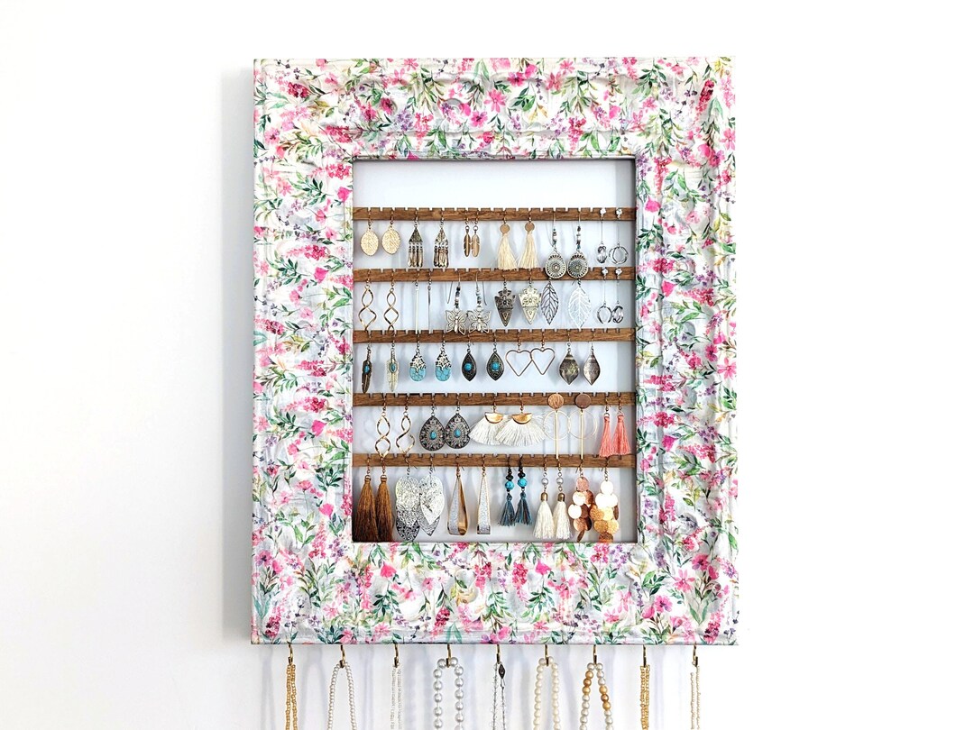 Extra Large Jewelry Display/ Framed Jewelry Organizer/ Vintage Jewelry ...