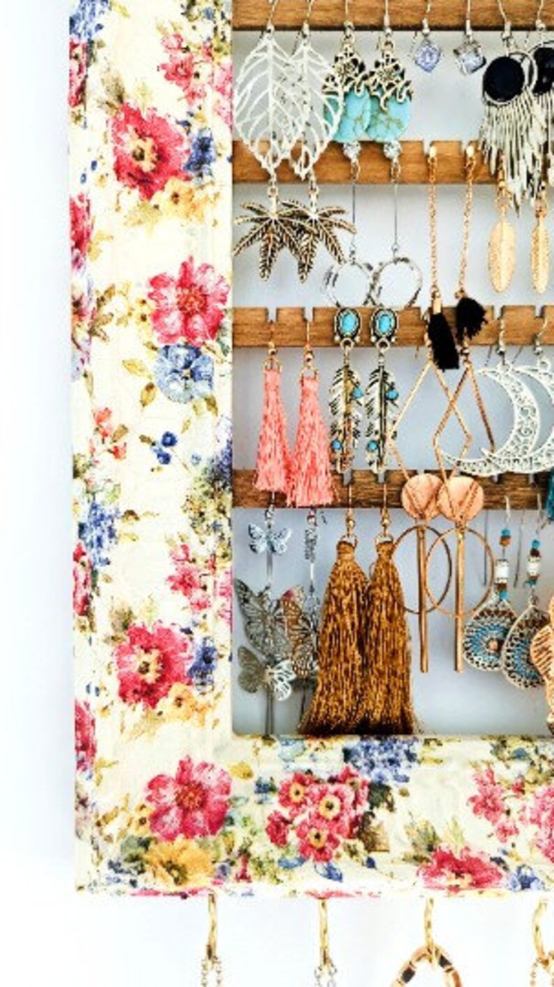 Floral Hanging Jewelry Display/ Framed Jewelry Organizer/ Wall - Etsy
