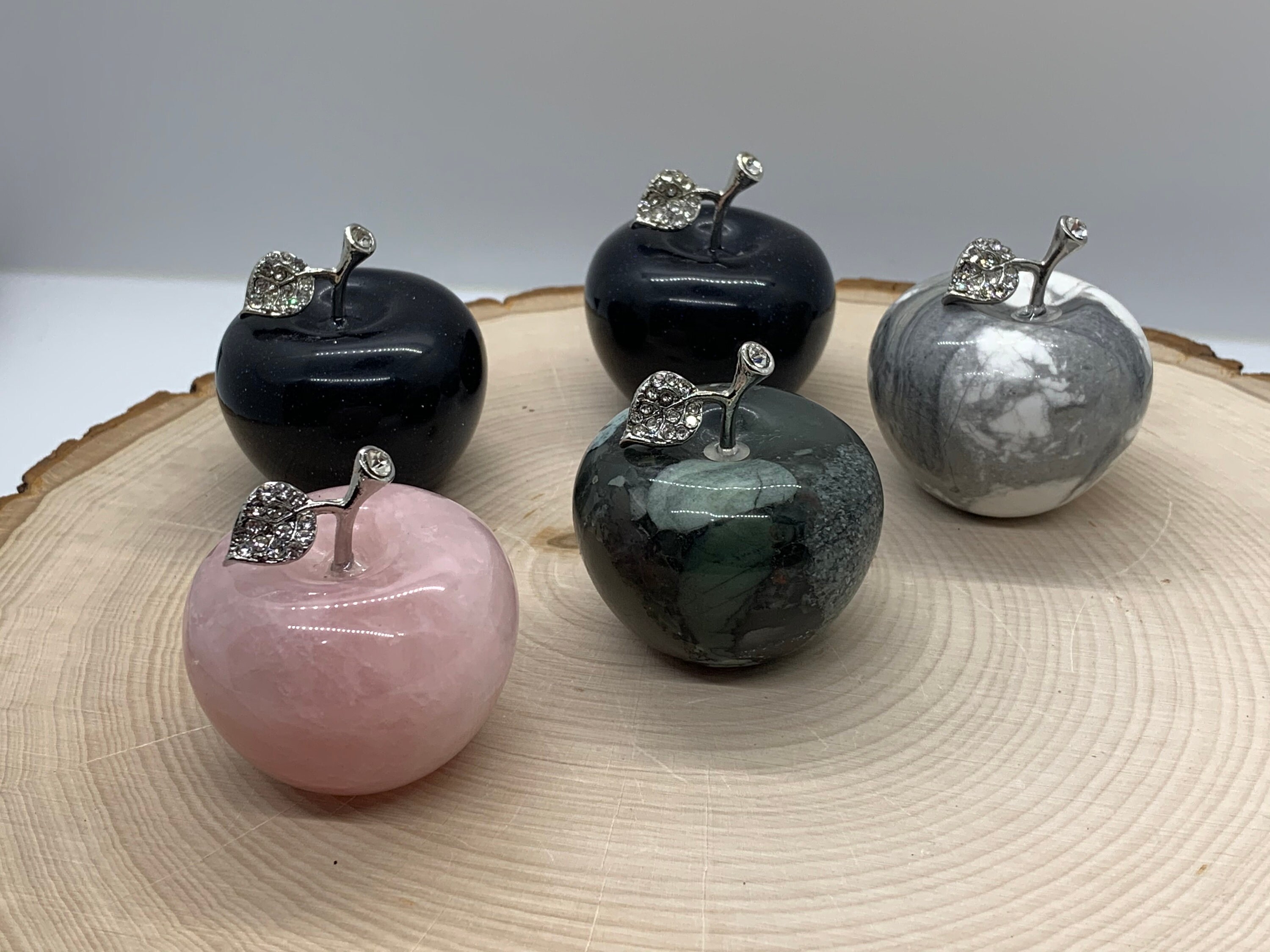 Crystal Apples rose Quartz Apple Dragon Blood Apple Blue | Etsy