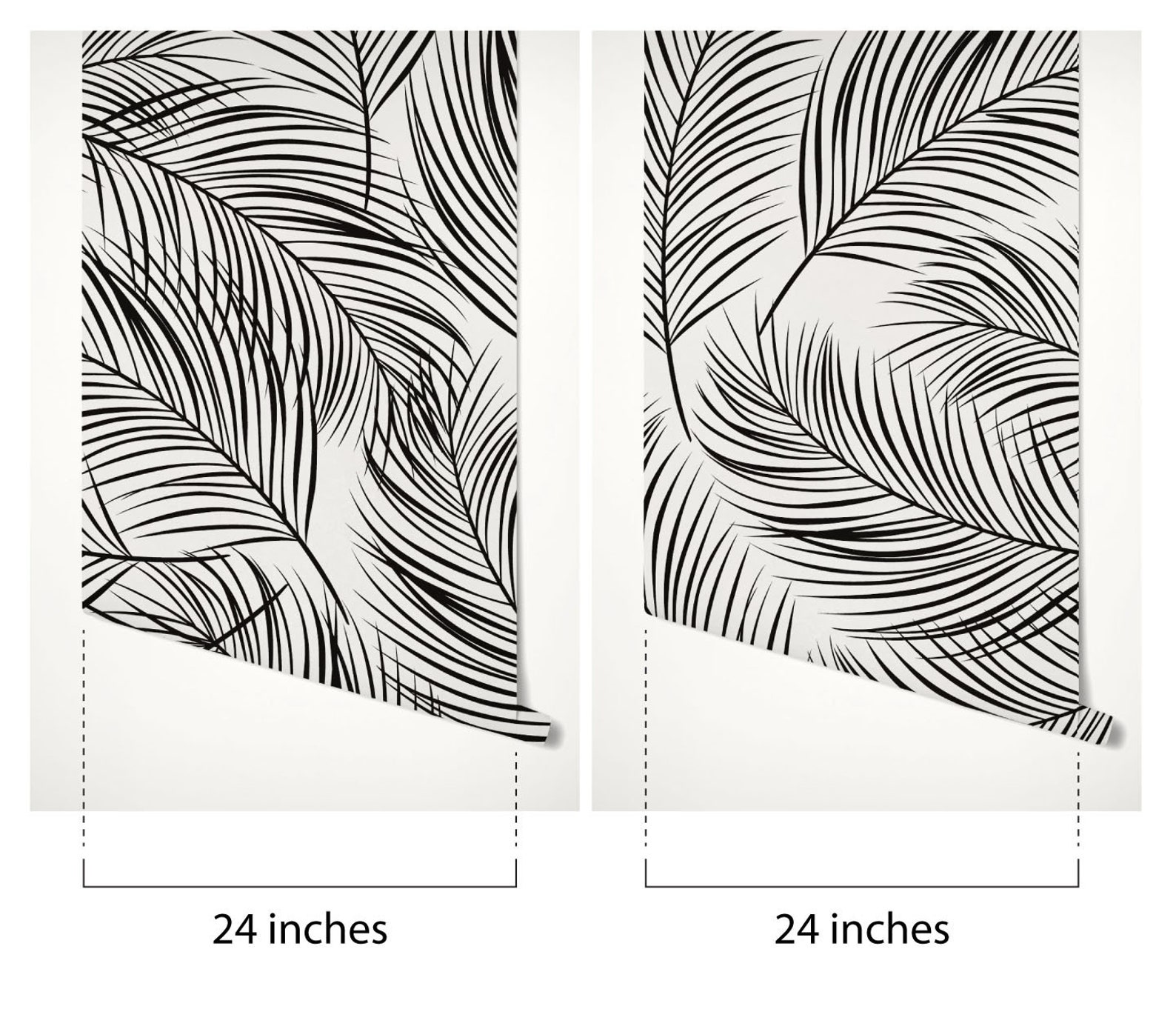 Tropical Removable Wallpaper. Palm Leaves Wallpaper. Modern - Etsy