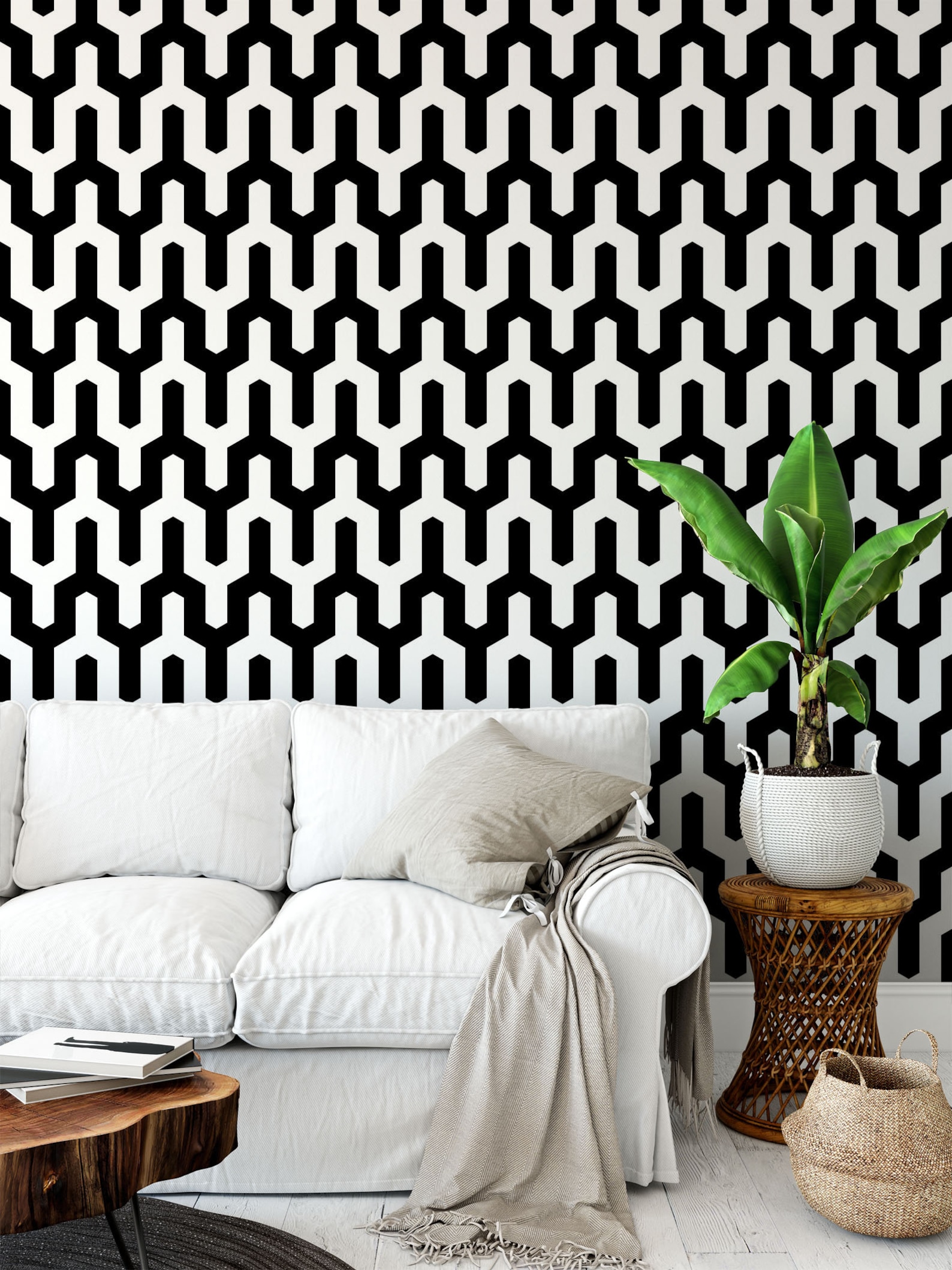 Geometric Wallpaper. Removable Wallpaper. Modern Wallpaper. - Etsy