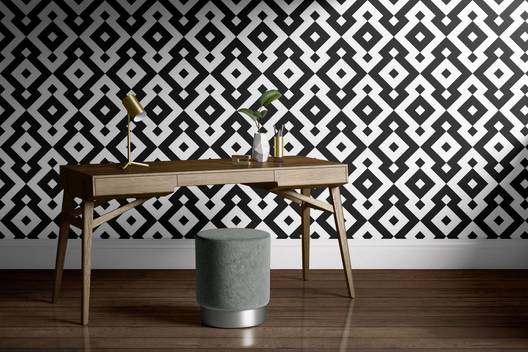 Geometric Wallpaper. Removable Wallpaper. Modern Wallpaper. - Etsy