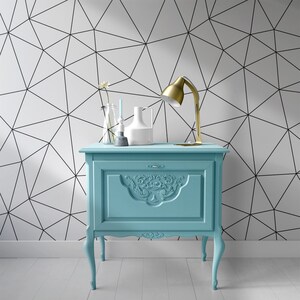 Geometric Removable Wallpaper. Bathroom Wallpaper. Modern Wallpaper ...