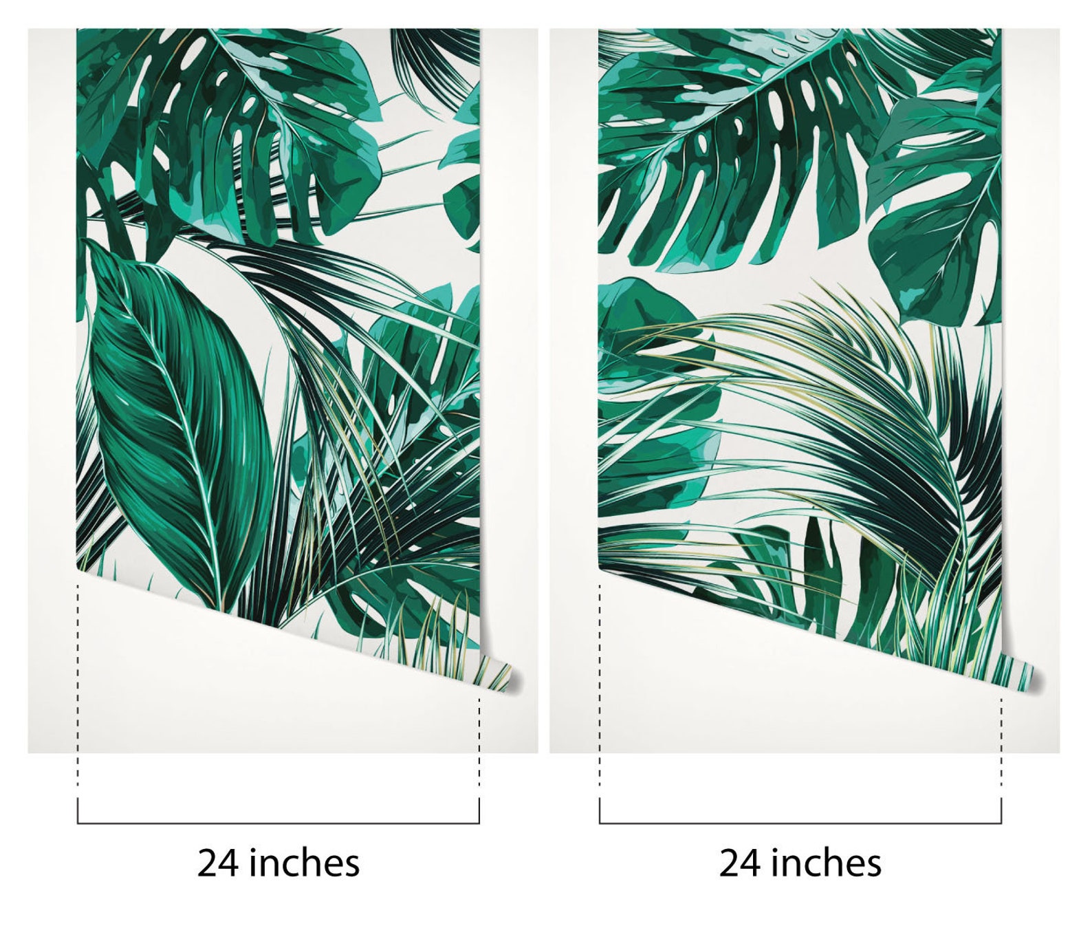 Tropical Removable Wallpaper. Palm Leaves Wallpaper. Modern - Etsy