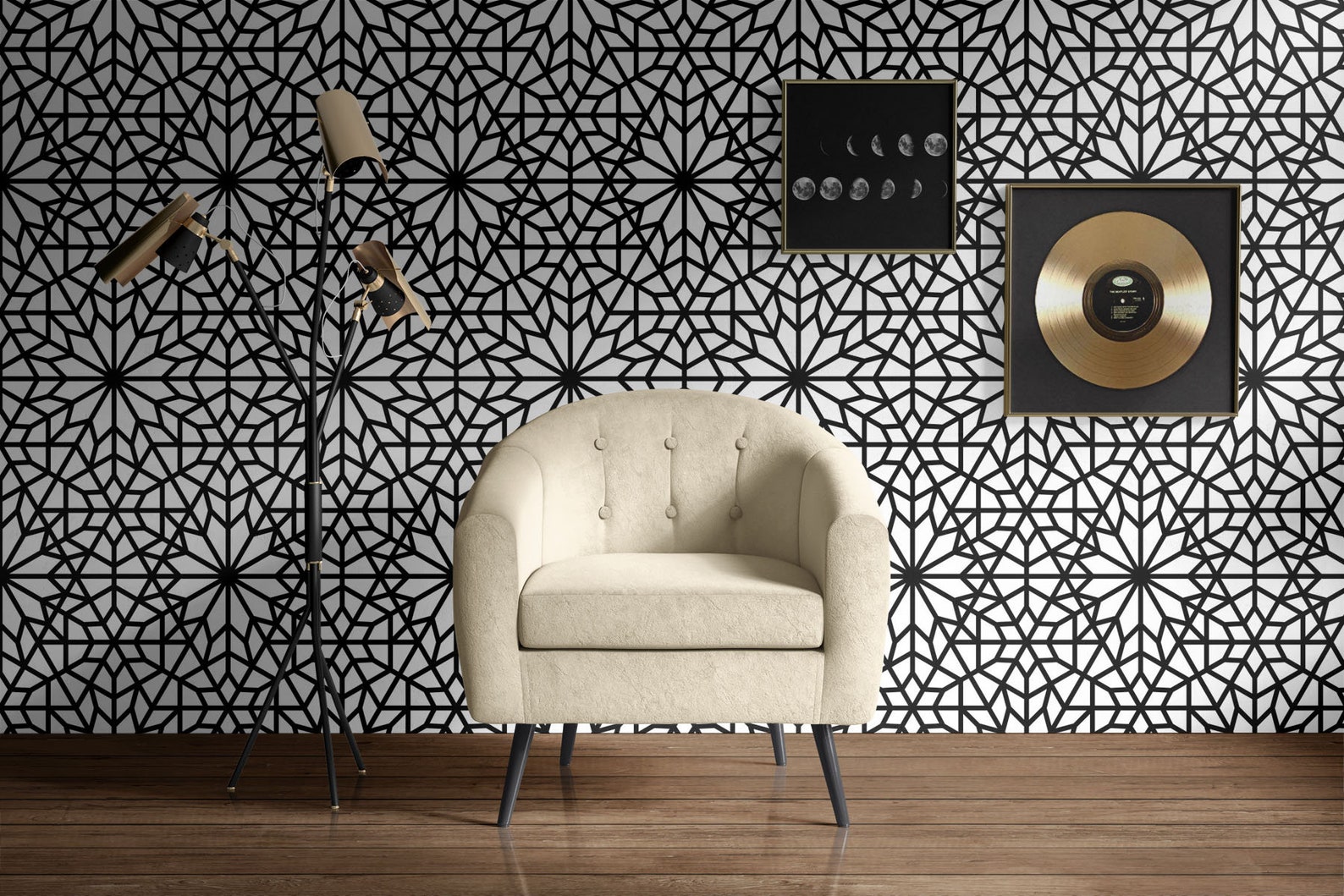 Geometric Wallpaper. Removable Wallpaper. Modern Wallpaper. - Etsy