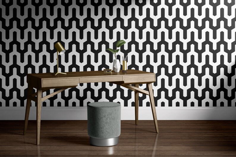 Geometric Wallpaper. Removable Wallpaper. Modern Wallpaper. - Etsy