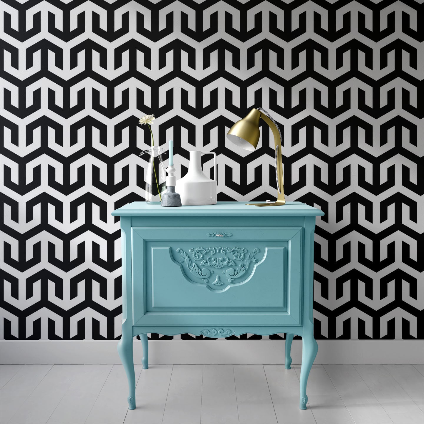 Geometric Wallpaper. Removable Wallpaper. Modern Wallpaper. | Etsy