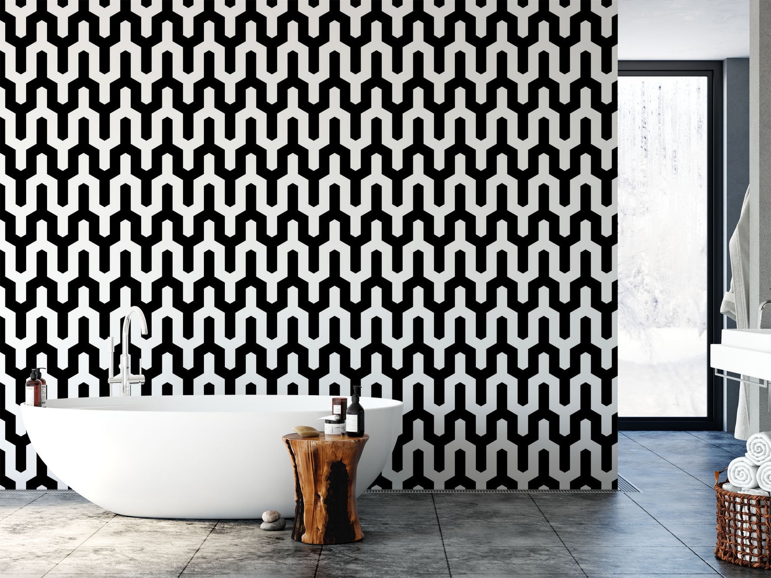 Geometric Wallpaper. Removable Wallpaper. Modern Wallpaper. - Etsy