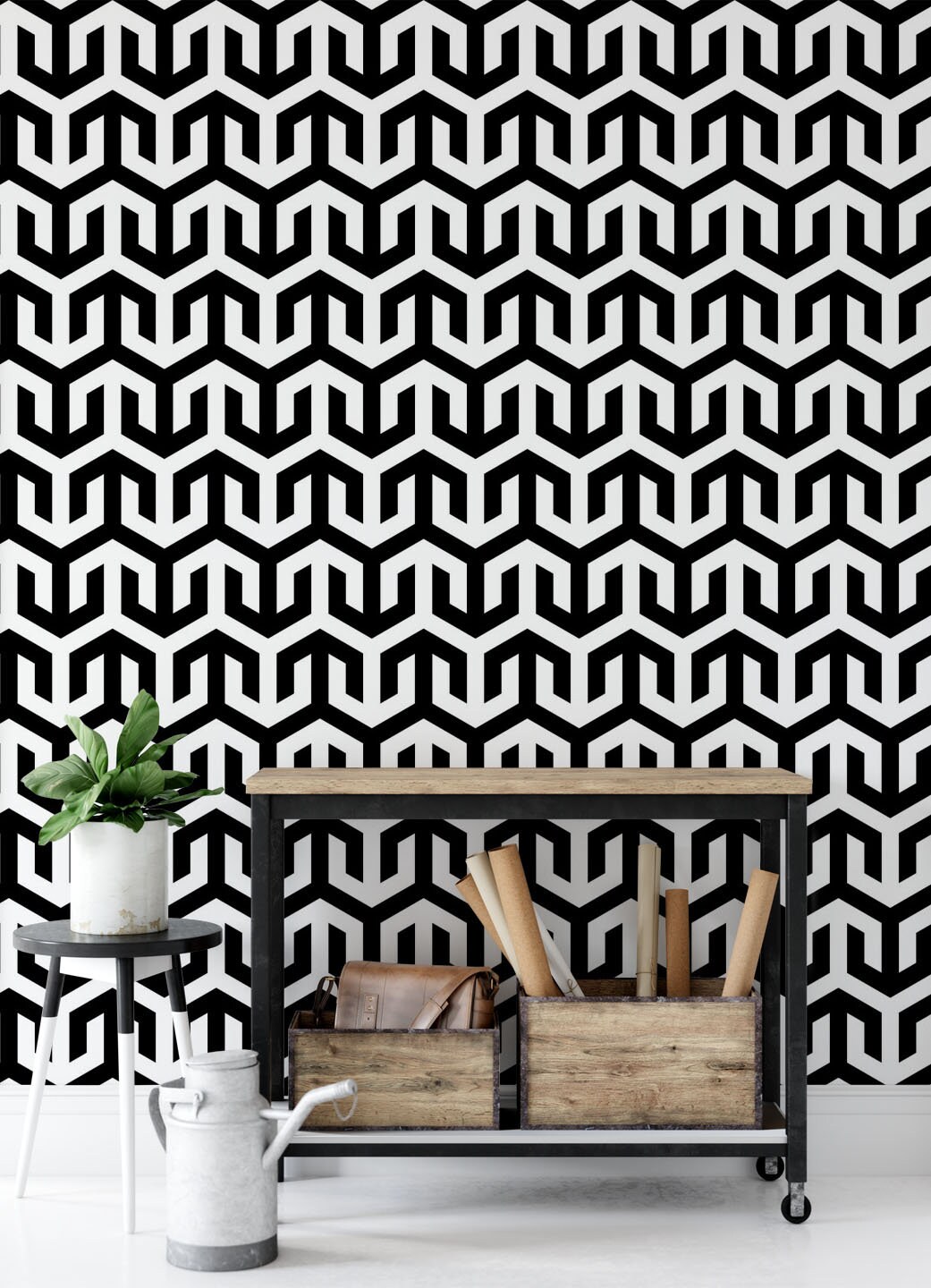 Geometric Wallpaper. Removable Wallpaper. Modern Wallpaper. | Etsy