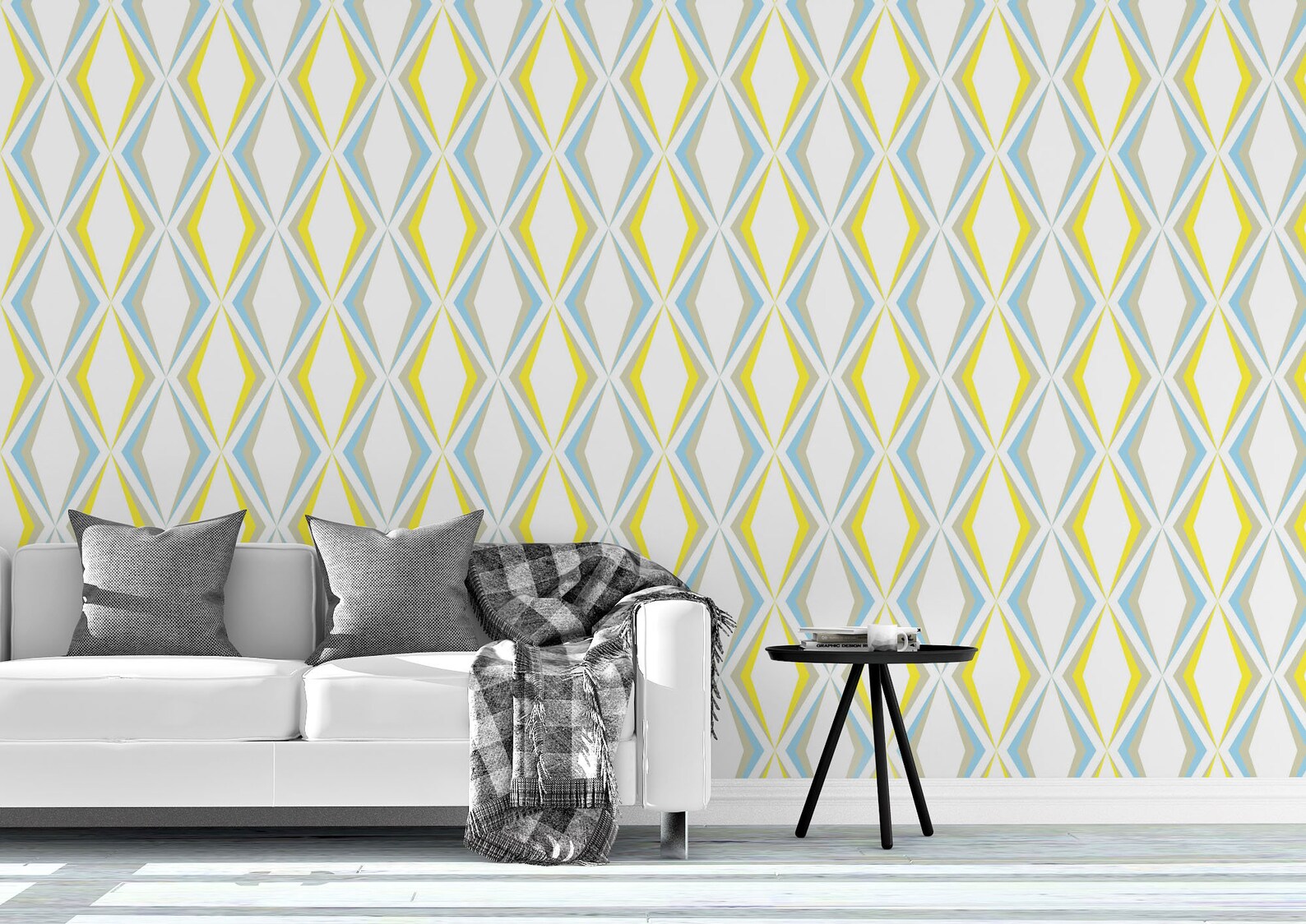 Mid Century Wallpaper. Minimalist Wallpaper. Geometric - Etsy