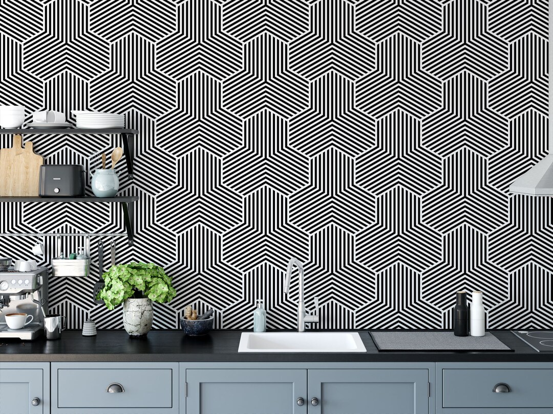 Minimalist Removable Wallpaper. Geometric Wallpaper. Modern Wallpaper ...