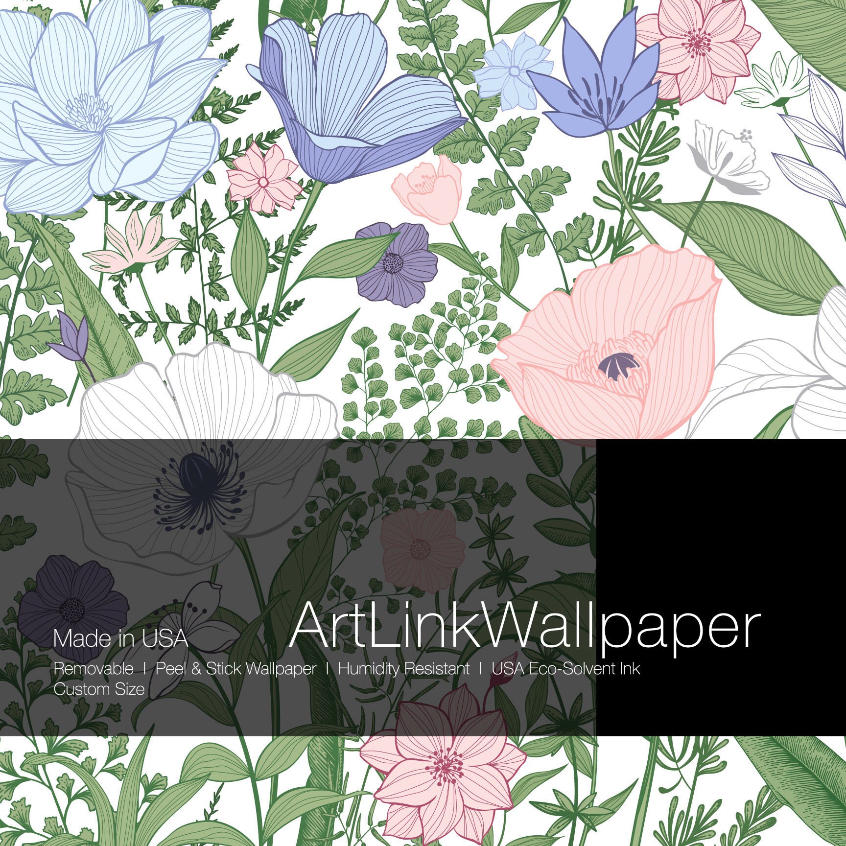 Flower Wallpaper. Self-adhesive Removable Wallpaper. Floral - Etsy