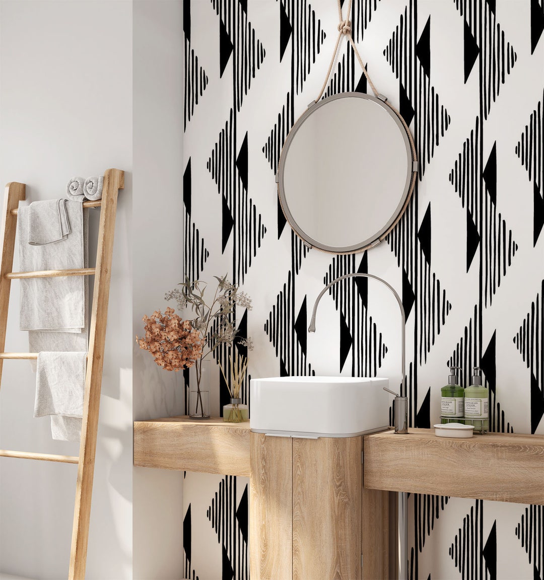 Minimalist Removable Wallpaper. Geometric Wallpaper. Modern Wallpaper ...