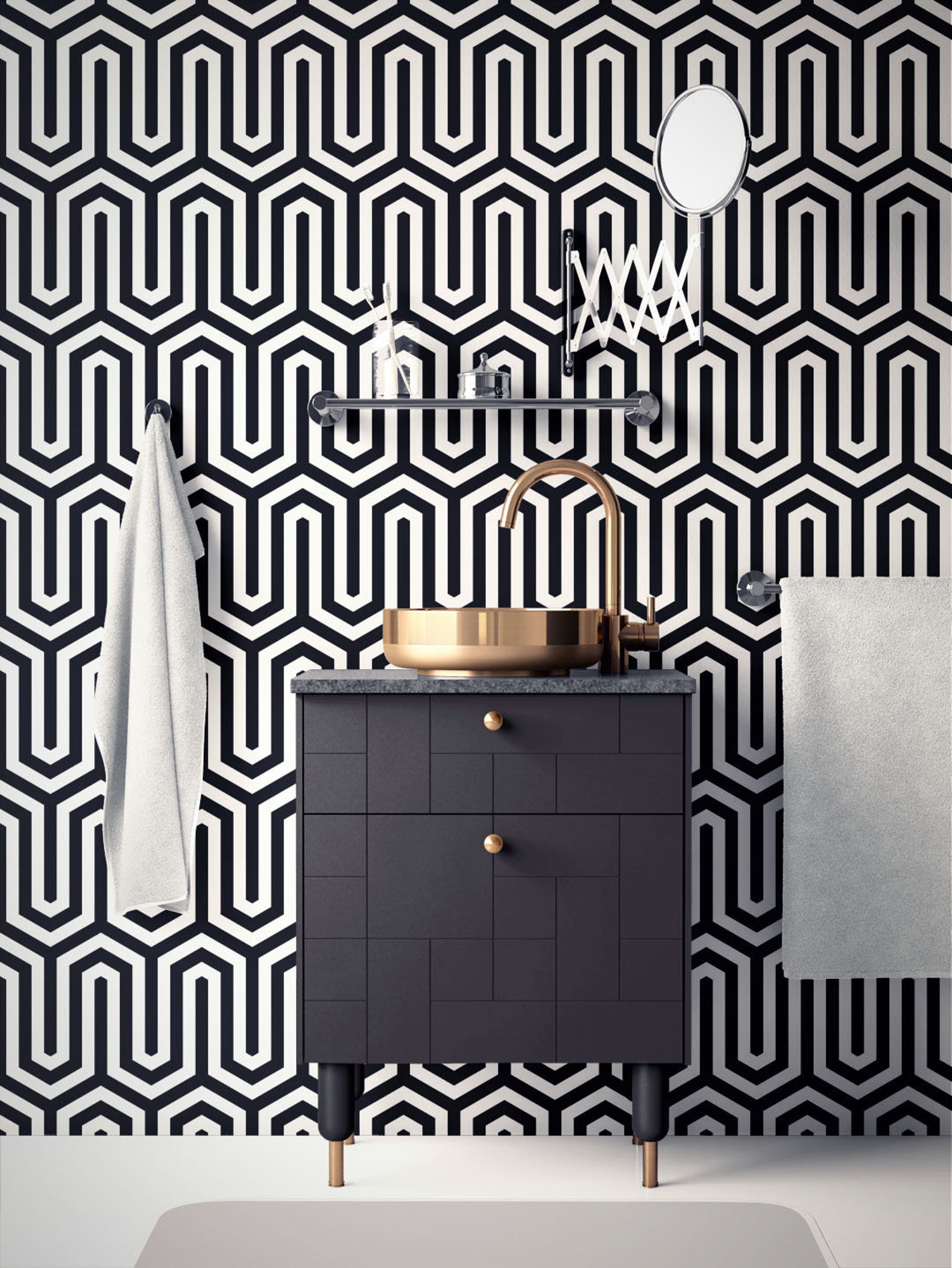 Geometric Wallpaper. Removable Wallpaper. Modern Wallpaper. | Etsy