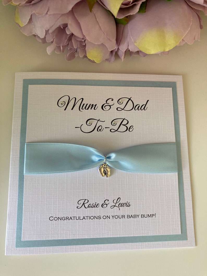 Luxury Pregnancy Congratulations Card, Mum and Dad to Be, Personalised ...
