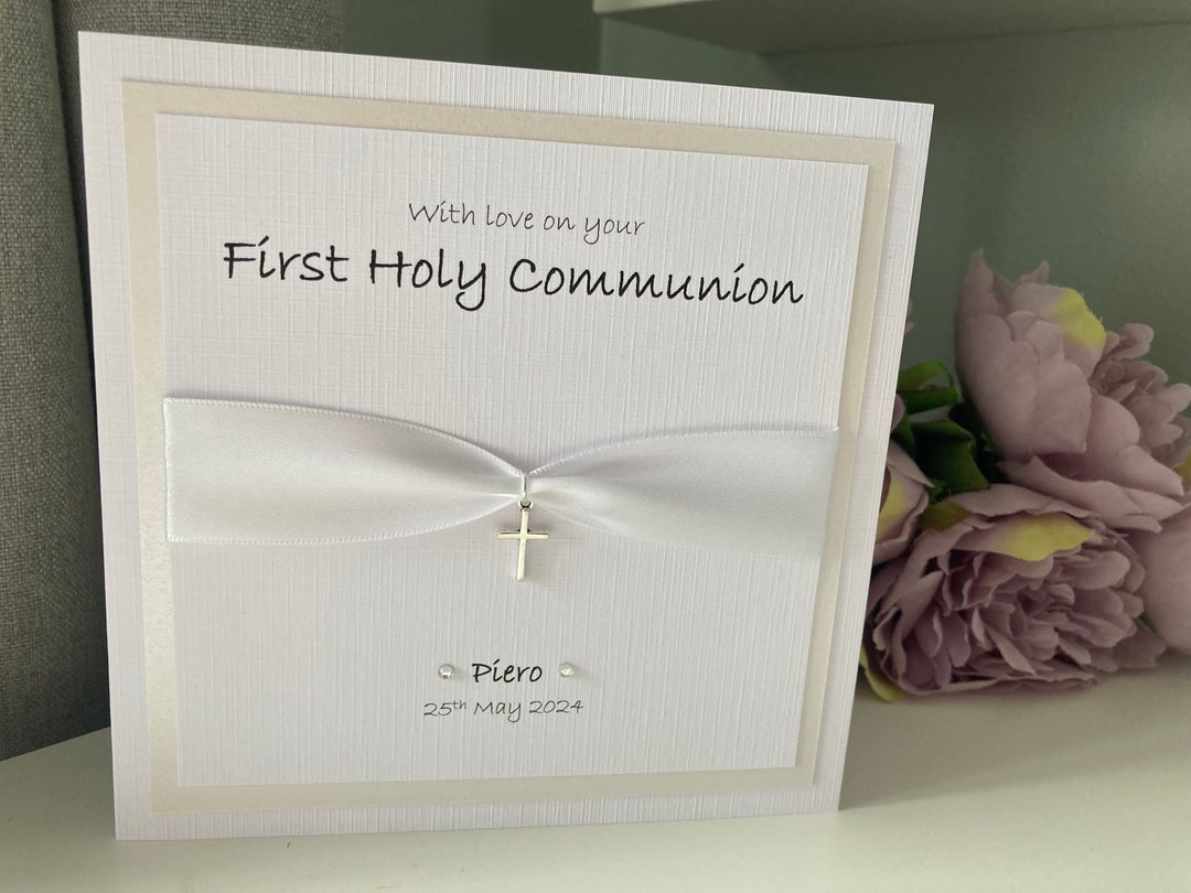Personalised Luxury First Holy Communion Card - Etsy UK