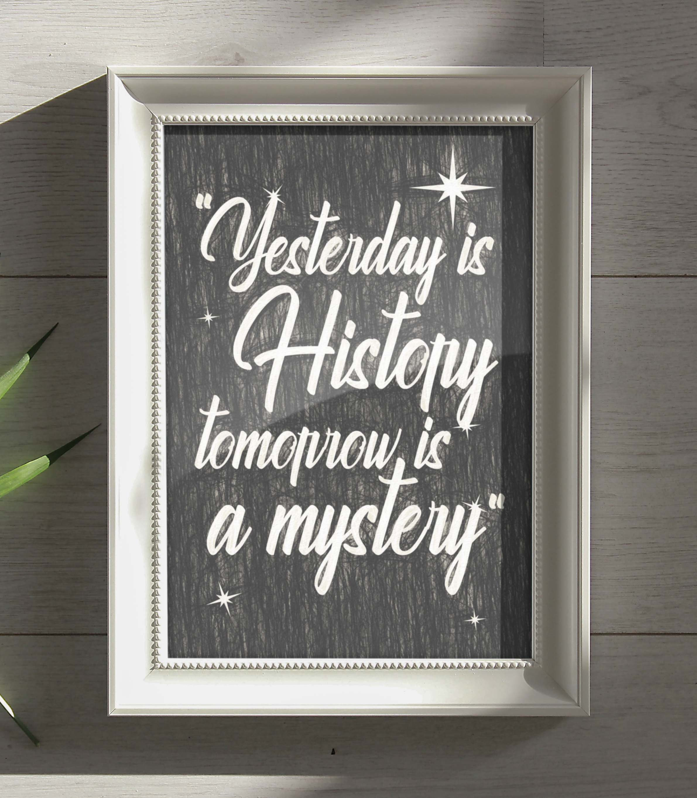 Yesterday is History, Tomorrow is a Mystery. Digital Download. - Etsy ...
