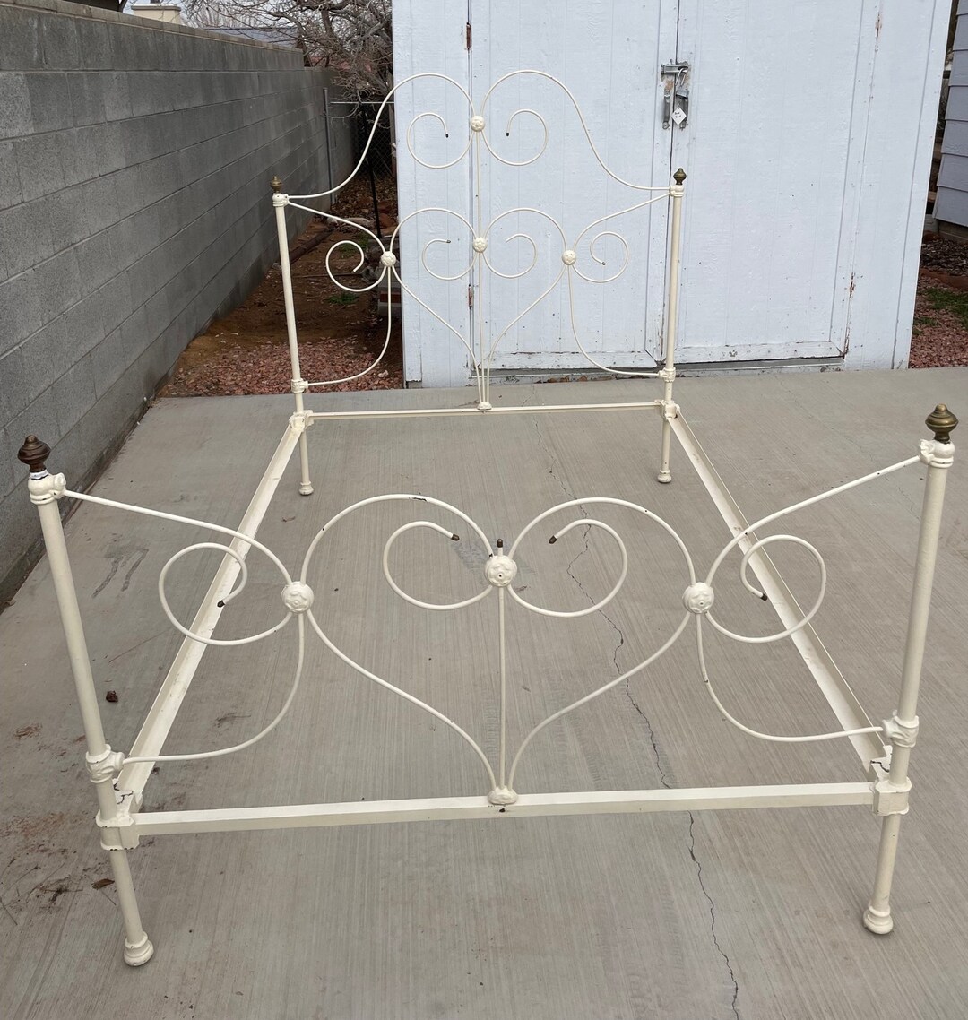 RARE Antique Wrought Iron Bed Full Standard Late 1800s to Early 1900s ...