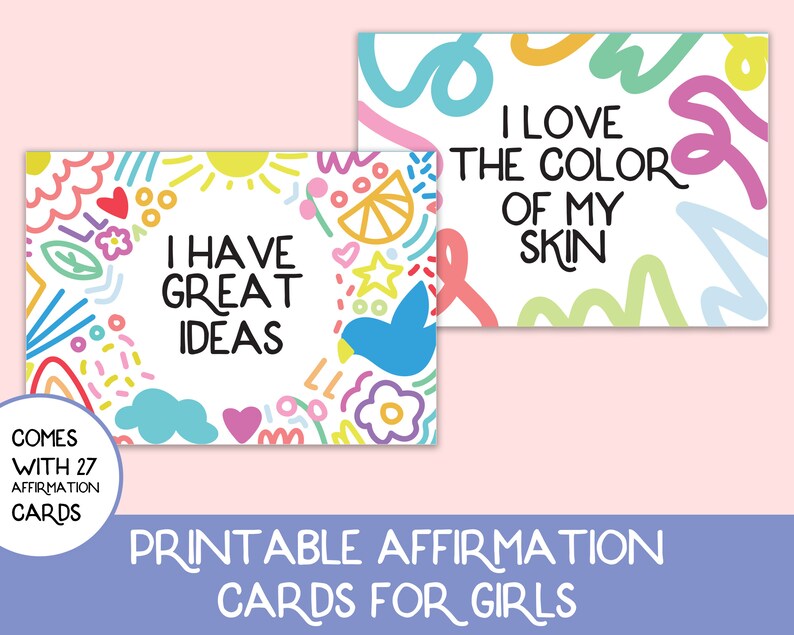 Affirmation Cards for Girls, Printable Affirmation Cards, Self Love ...