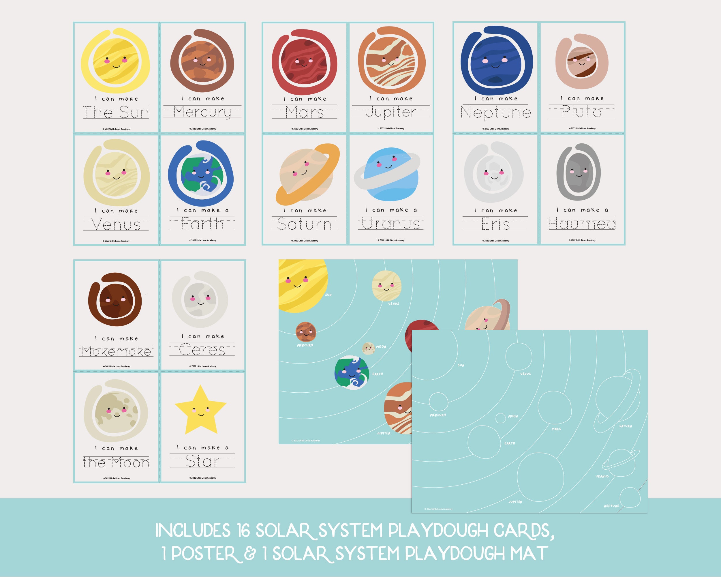 Solar System Playdough Mats, Playdough Mats, Solar System Activity ...