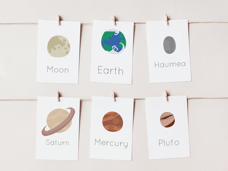 Solar System Flash Cards, Solar System for Kids, Dwarf Planets, Planet ...