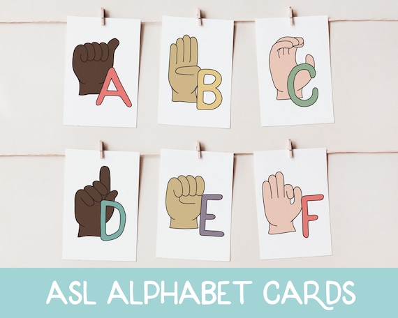 ASL Alphabet Flashcards Sign Language Alphabet Deaf | Etsy