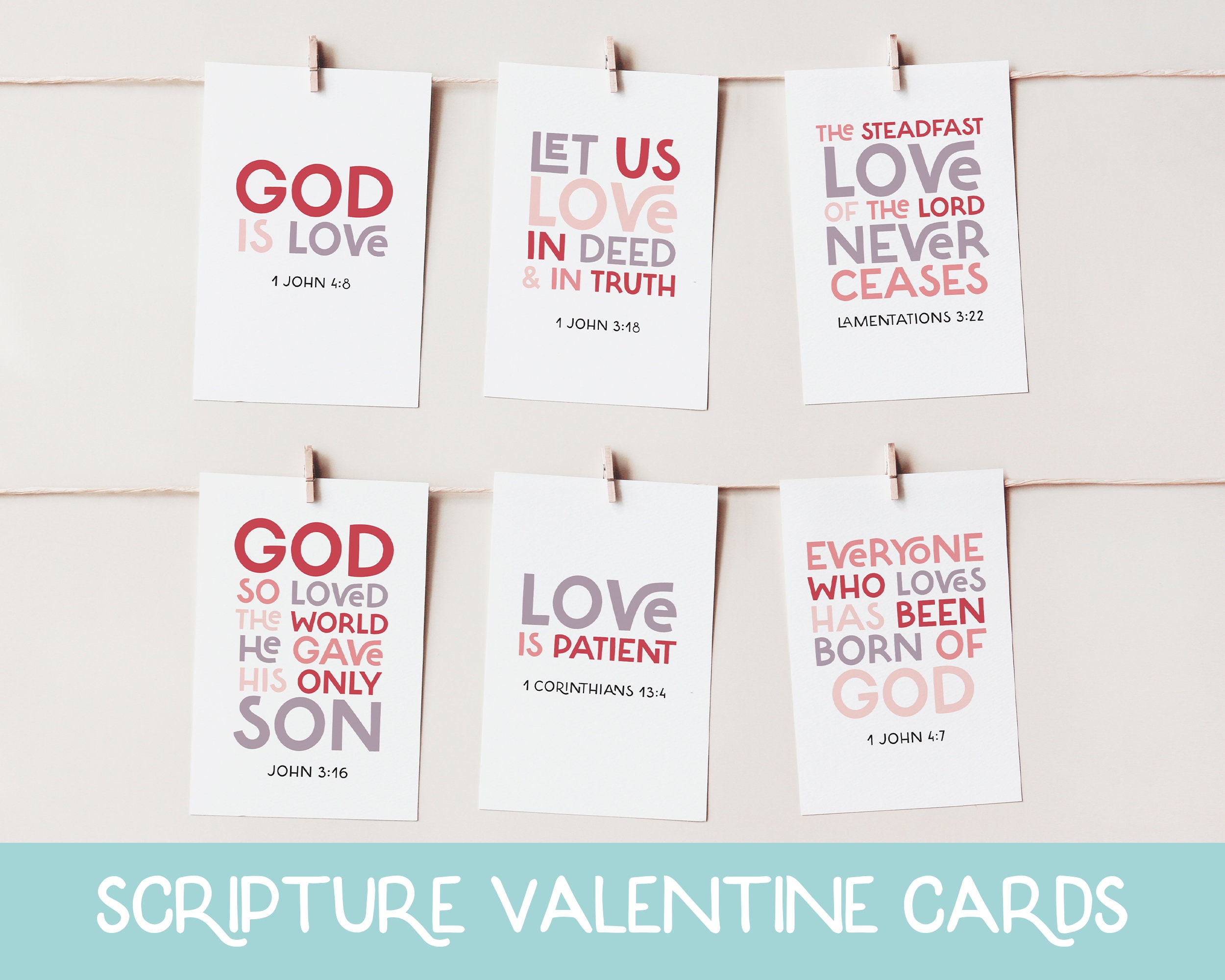 Scripture Valentine Cards, Bible Verse Card, Printable Valentine Cards ...