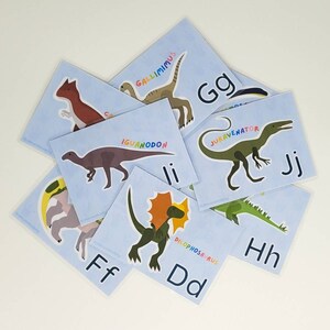 Dinosaur Alphabet Flashcards, Alphabet Printable, ABC Cards, Flash ...