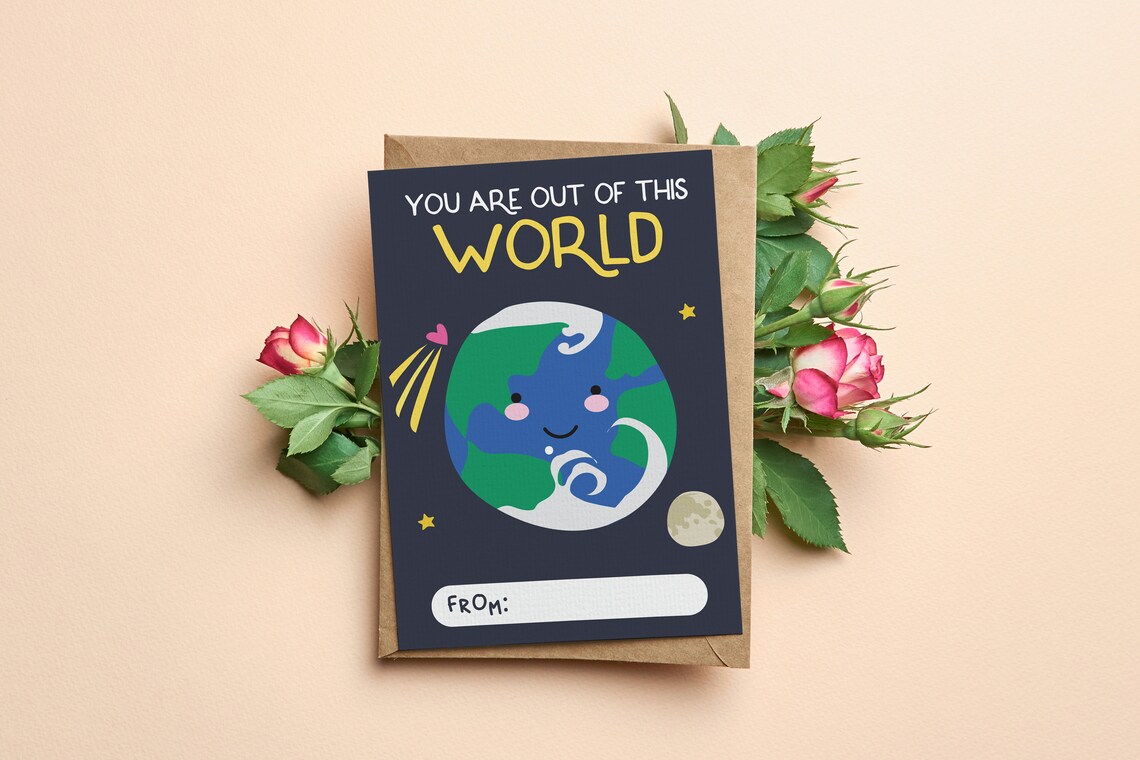 Solar System Valentine Cards, Printable Valentine Cards, Space ...
