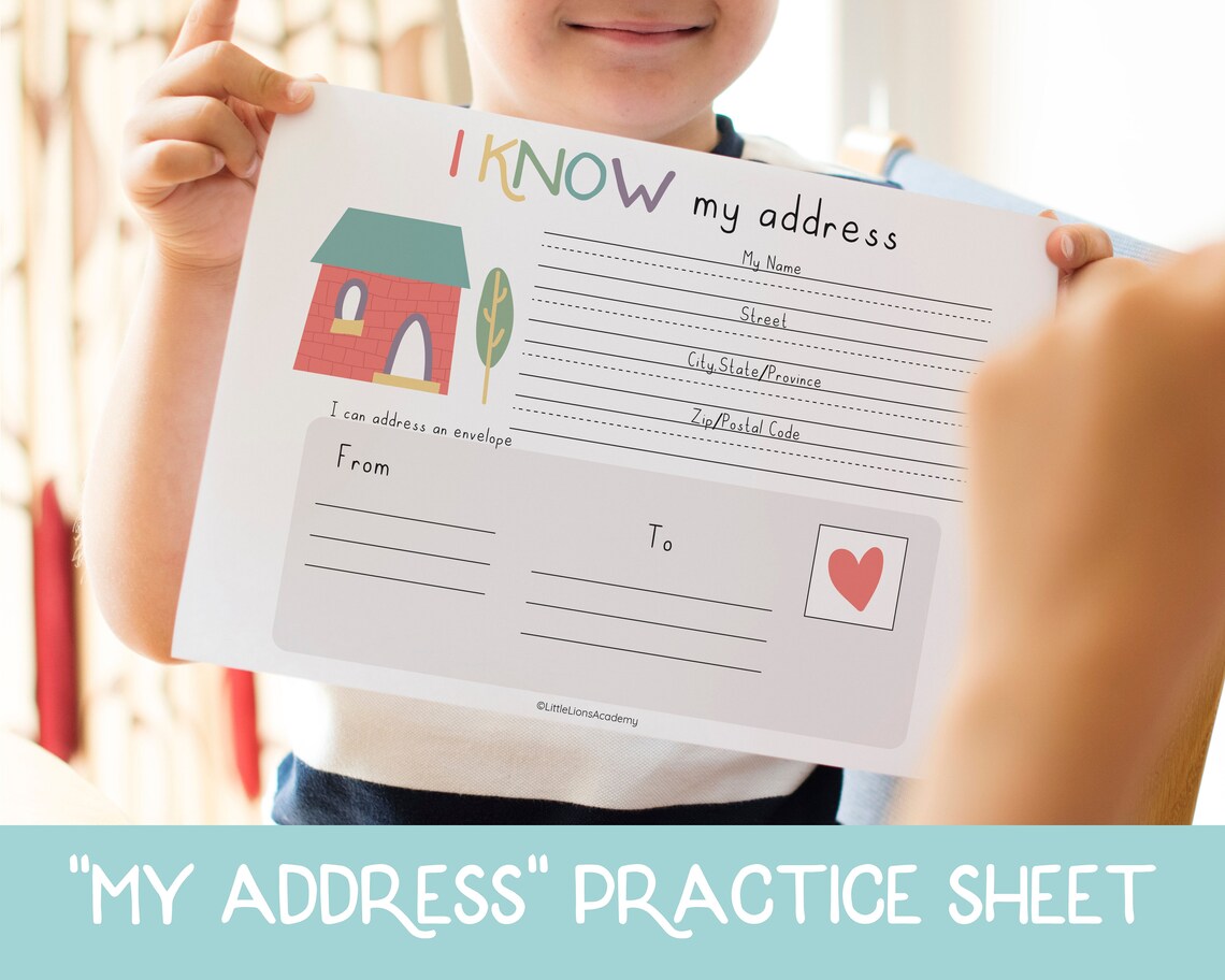 Editable Address Kids Activity, Address Practice, Homeschool Printable ...