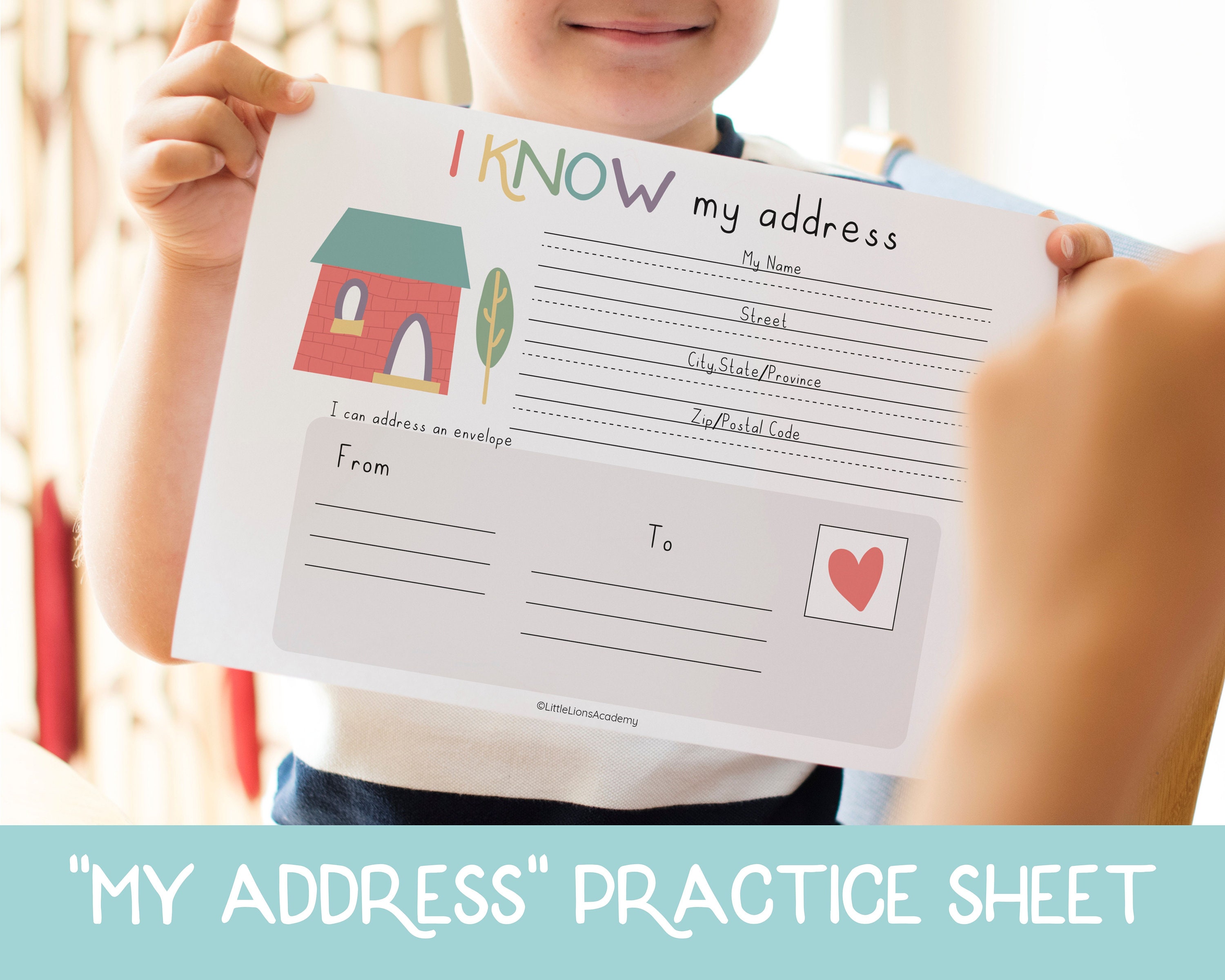 Editable Address Kids Activity, Address Practice, Homeschool Printable ...