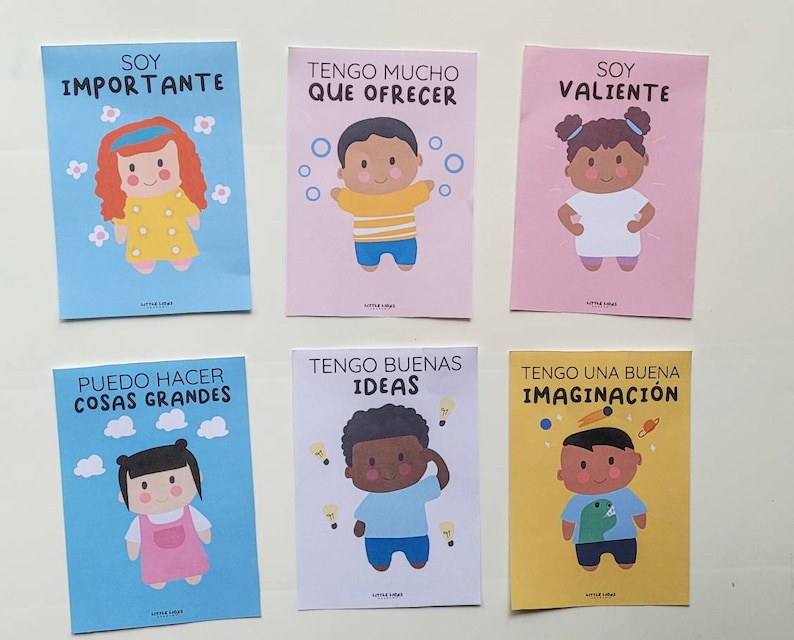 English and Spanish Affirmation Cards for Kids Printable | Etsy