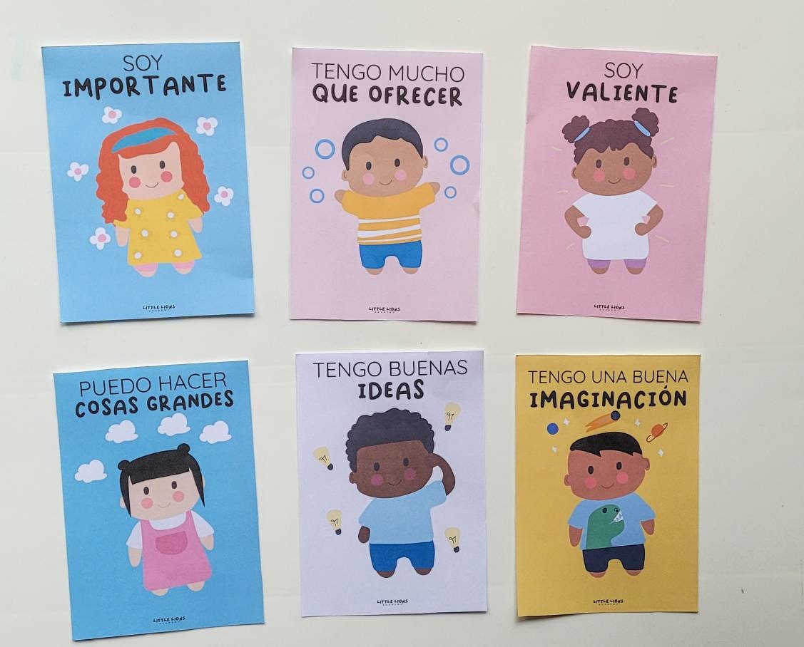 English and Spanish Affirmation Cards for Kids, Printable Affirmation ...