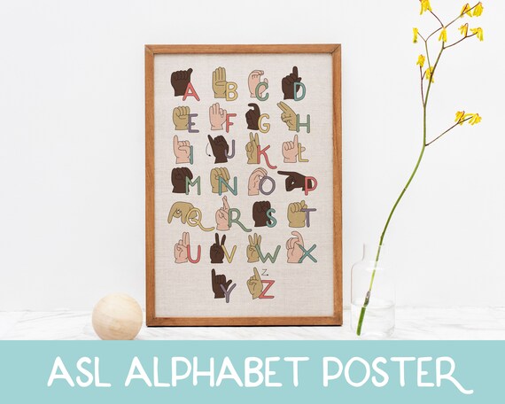 American Sign Language Poster ASL Alphabet Printable Wall - Etsy