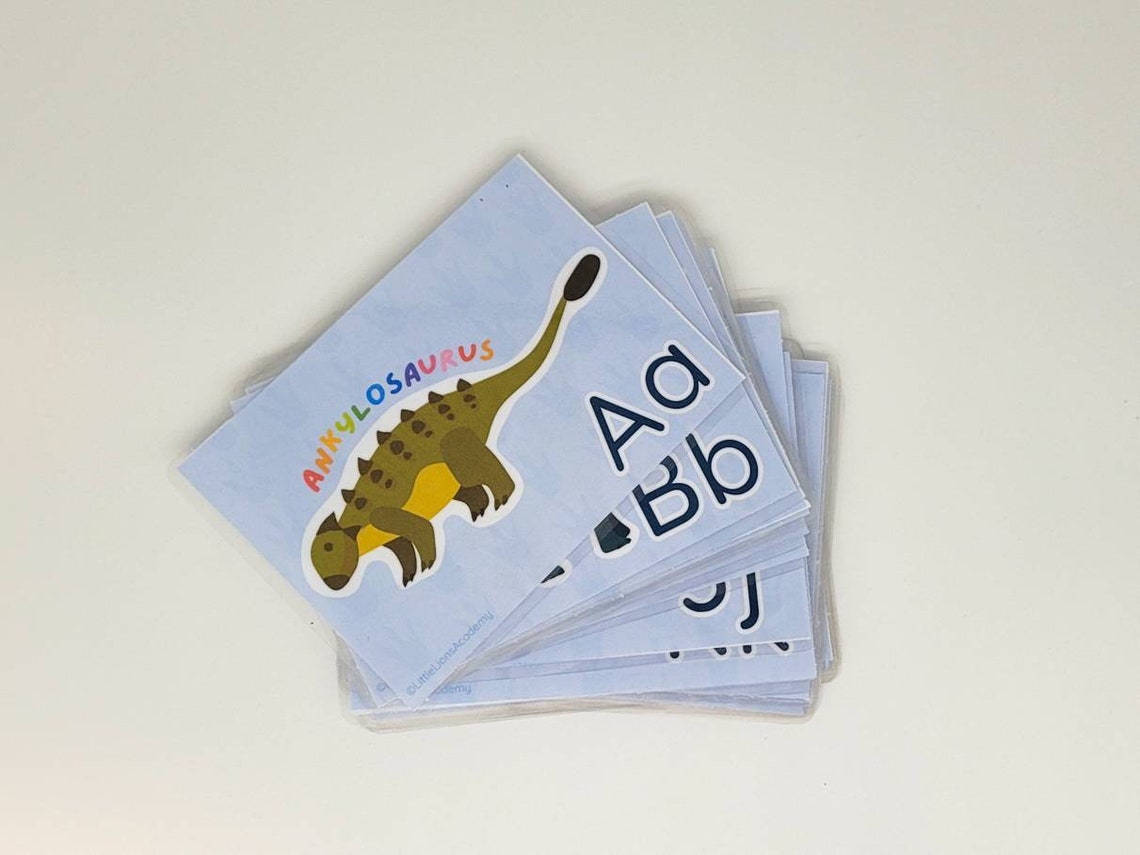 Dinosaur Alphabet Flashcards Alphabet Printable ABC Cards - Etsy