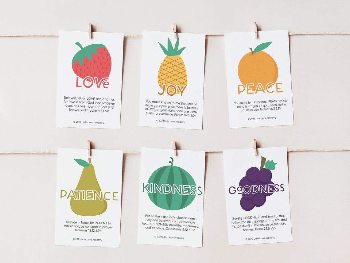 Fruit of the Spirit Flashcards, Fruit of the Spirit Printable, Fruit of ...