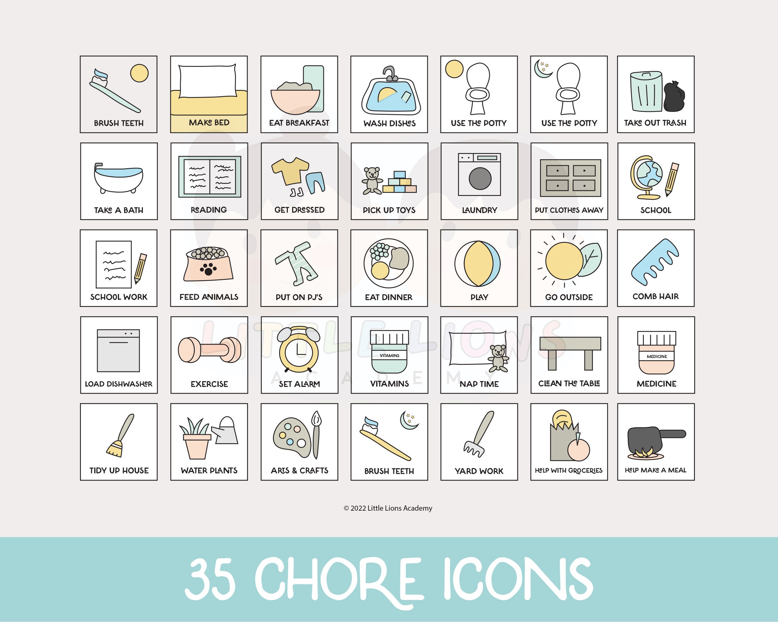 Kids Responsibility Chart, Daily Routine Chart, Daily Routine for ...