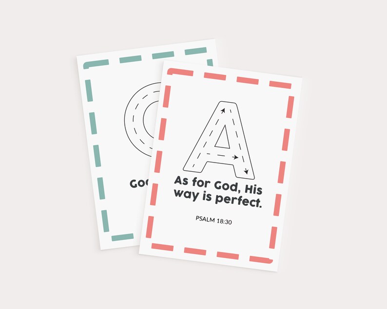 Bible ABC Cards Alphabet Tracing Cards Bible Memory Cards - Etsy Canada