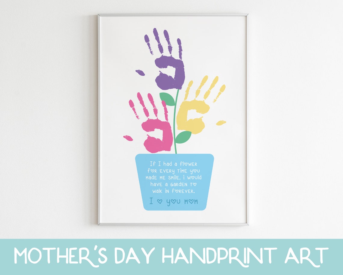 Mothers Day Handprint Printable, Mothers Day Crafts for Kids, Christian ...