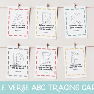 Bible ABC Cards, Alphabet Tracing Cards, Bible Memory Cards for Kids ...