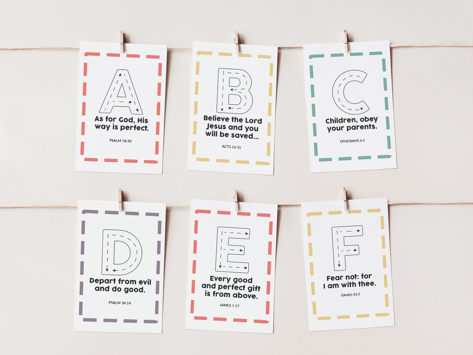 Bible Memory Cards for Kids, Alphabet Tracing Cards, Bible ABC Cards ...