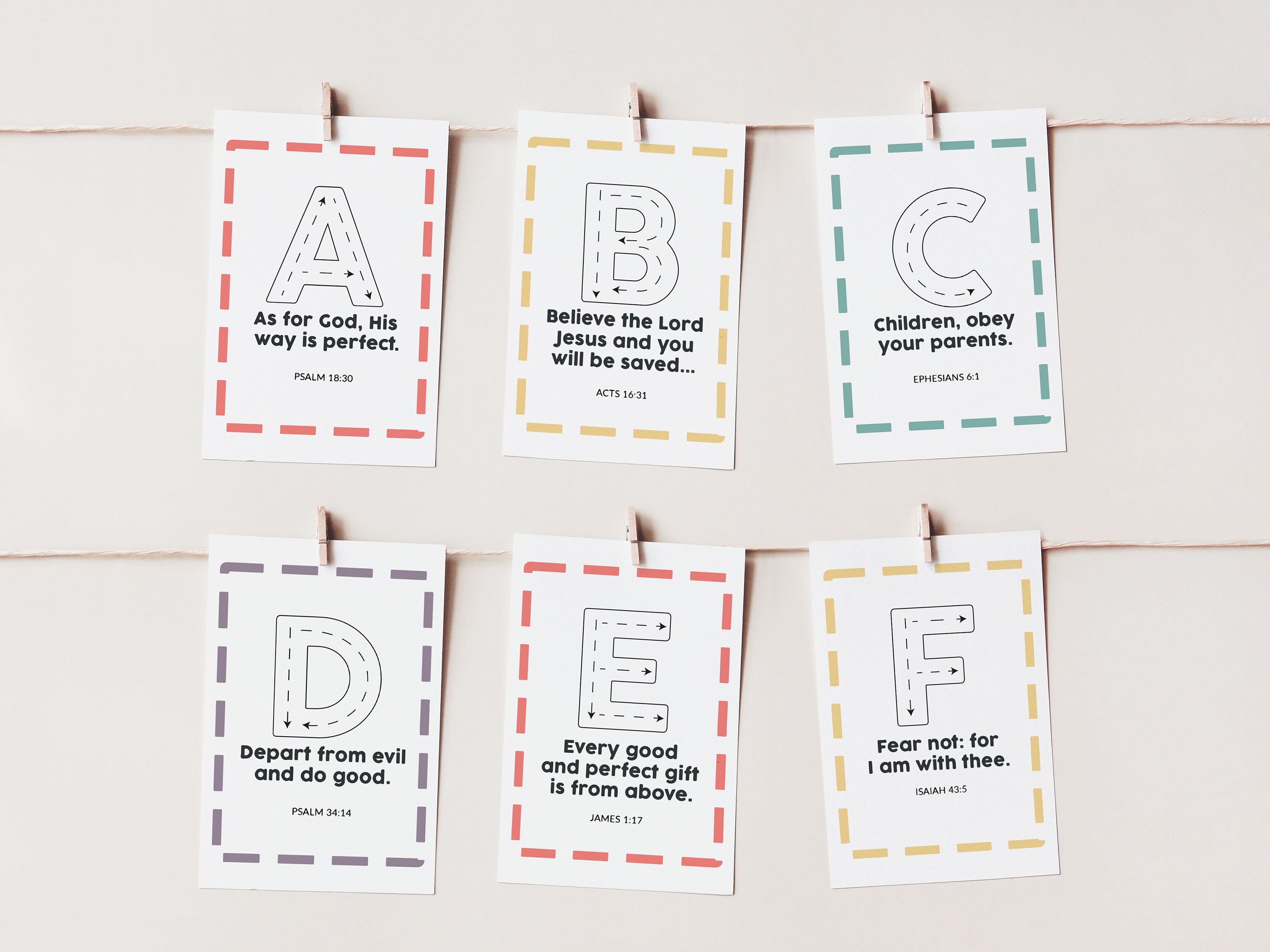Bible Memory Cards for Kids, Alphabet Tracing Cards, Bible ABC Cards ...