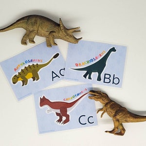 Dinosaur Alphabet Flashcards, Alphabet Printable, ABC Cards, Flash ...