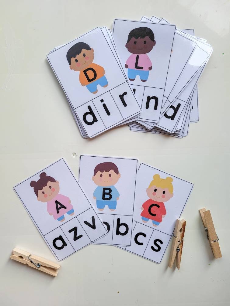 Alphabet Clip Cards Printable Letters Recognition Literacy - Etsy